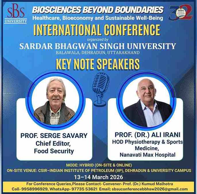 SBSU Dehradun to Host Global Biosciences Conclave 2026
