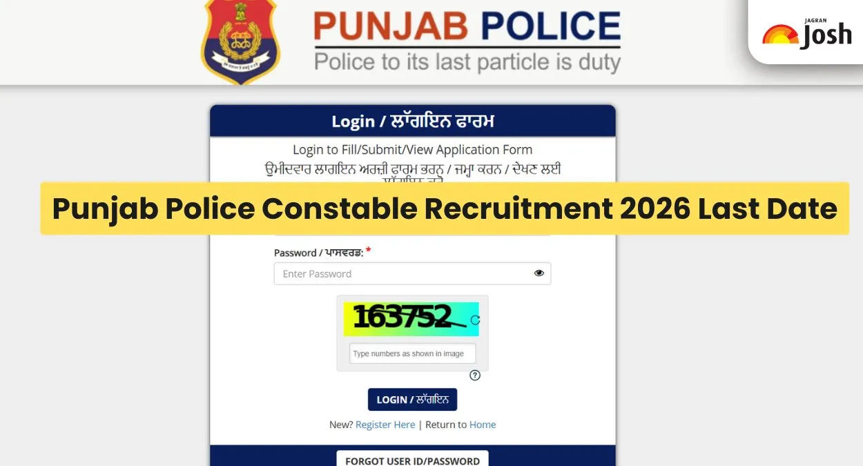 Punjab Police Constable Recruitment 2026 Last Date Today: Apply Online ...