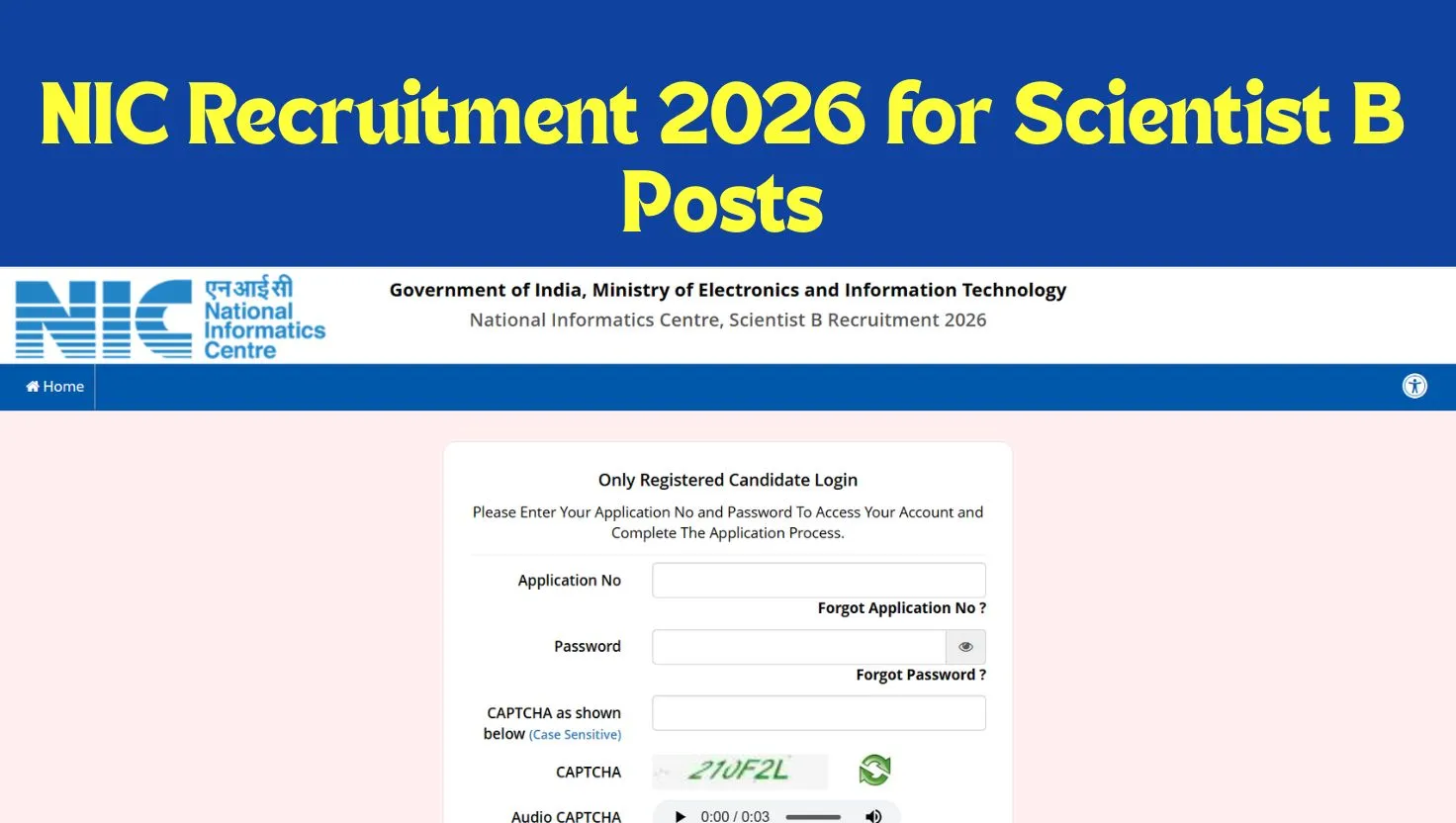 NIC Recruitment 2026: Apply Online for 243 Scientist B Posts at ...