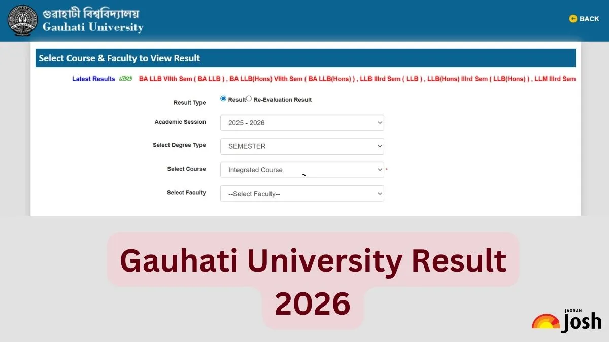 Gauhati University Result 2026 OUT at guportal.in: Direct Link to ...