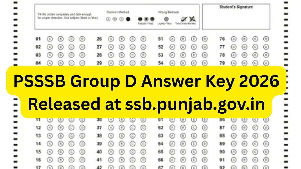 PSSSB Group D Answer Key 2026 Released at ssb.punjab.gov.in, Check ...