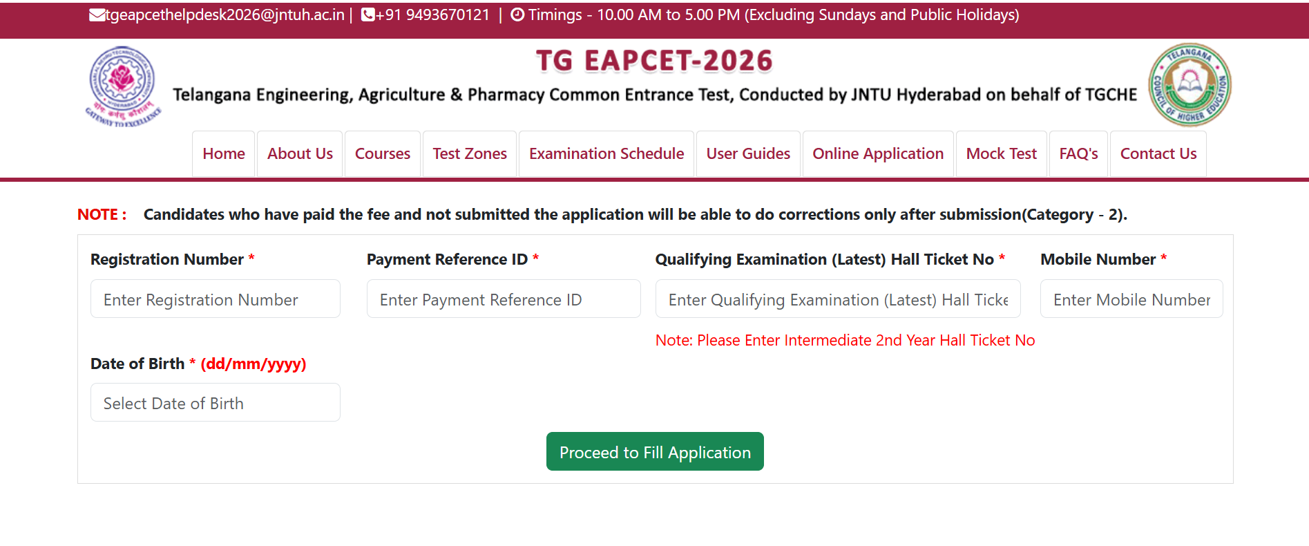 TS EAMCET 2026: Application Form Correction Window Closes Today; Apply ...