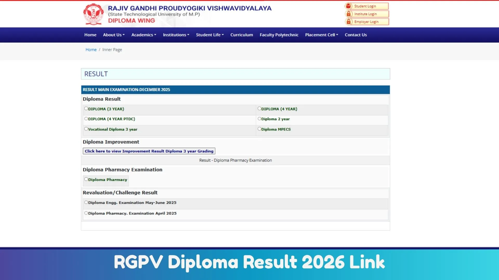 RGPV Diploma Result 2026 OUT: RGPV डिप्लोमा रिजल्ट rgpvdiploma.in पर ...