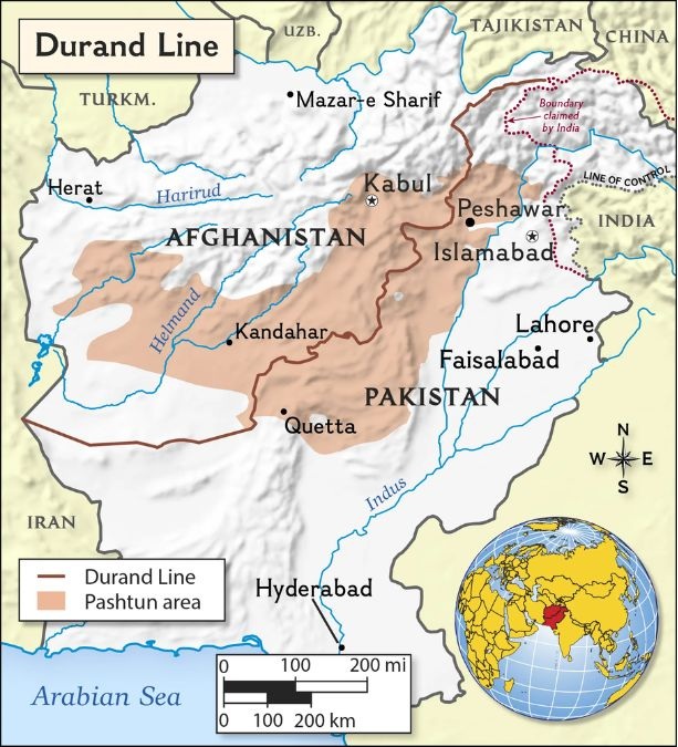 Which Countries are Separated by the Durand Line?