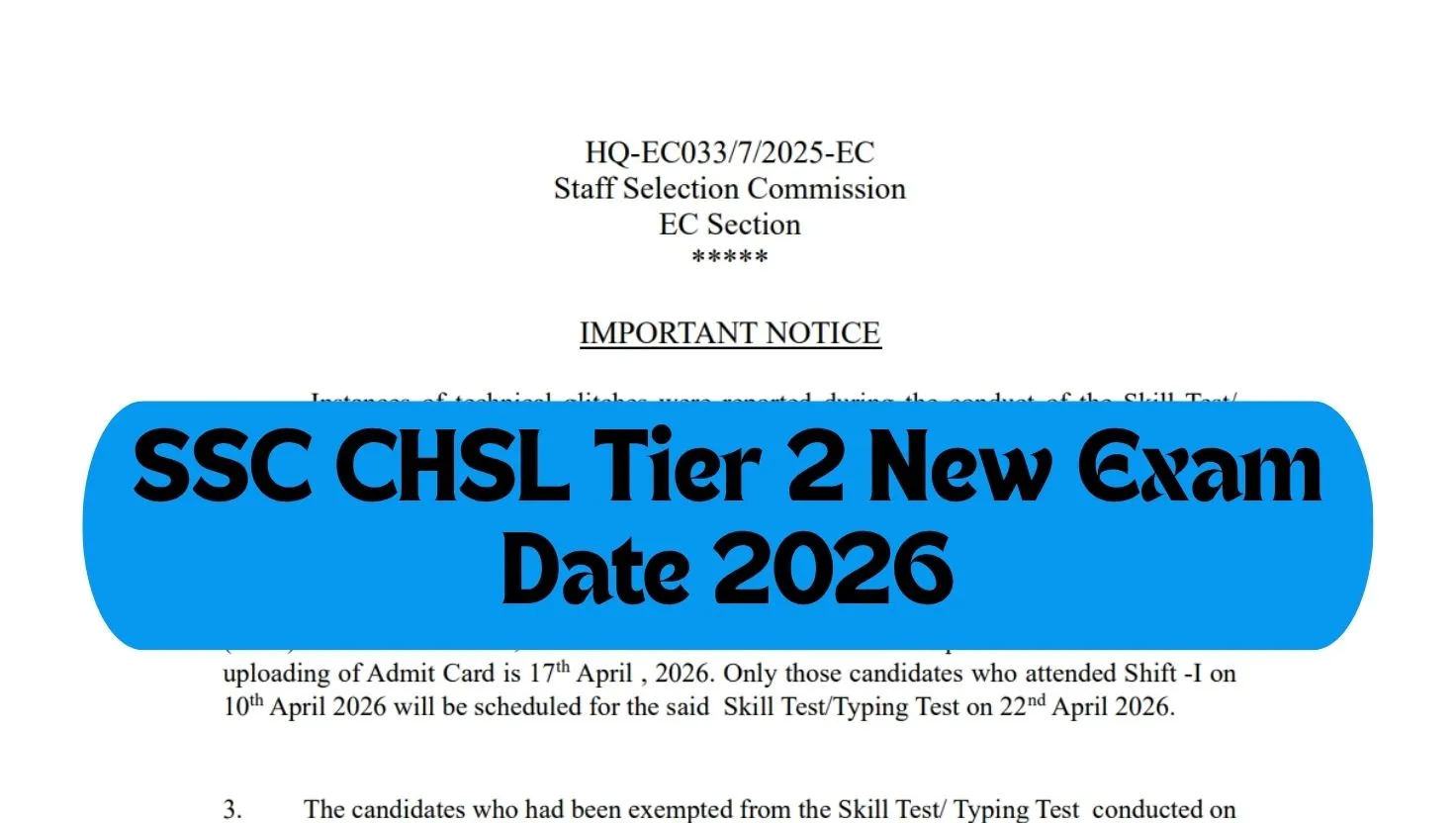 SSC CHSL Tier 2 Exam 2026: Check the New Exam Date and Admit Card Details