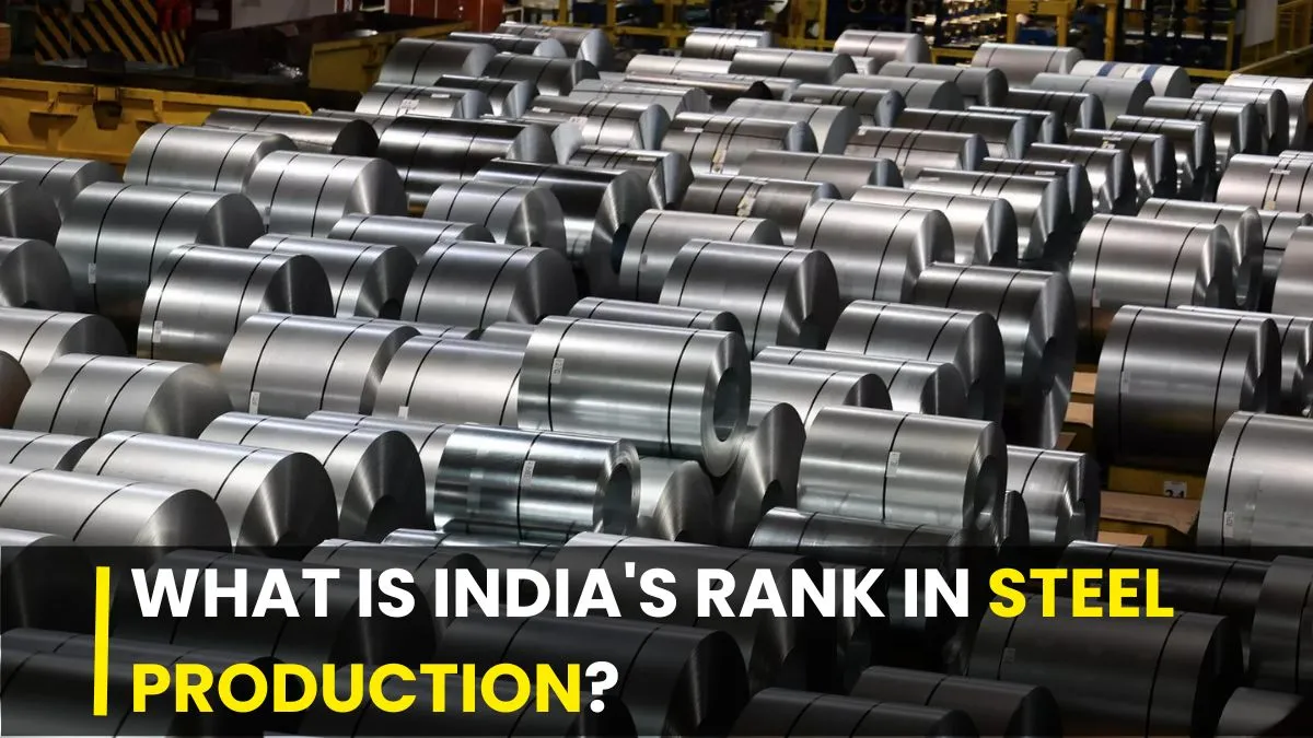 What is the rank of India in steel production?