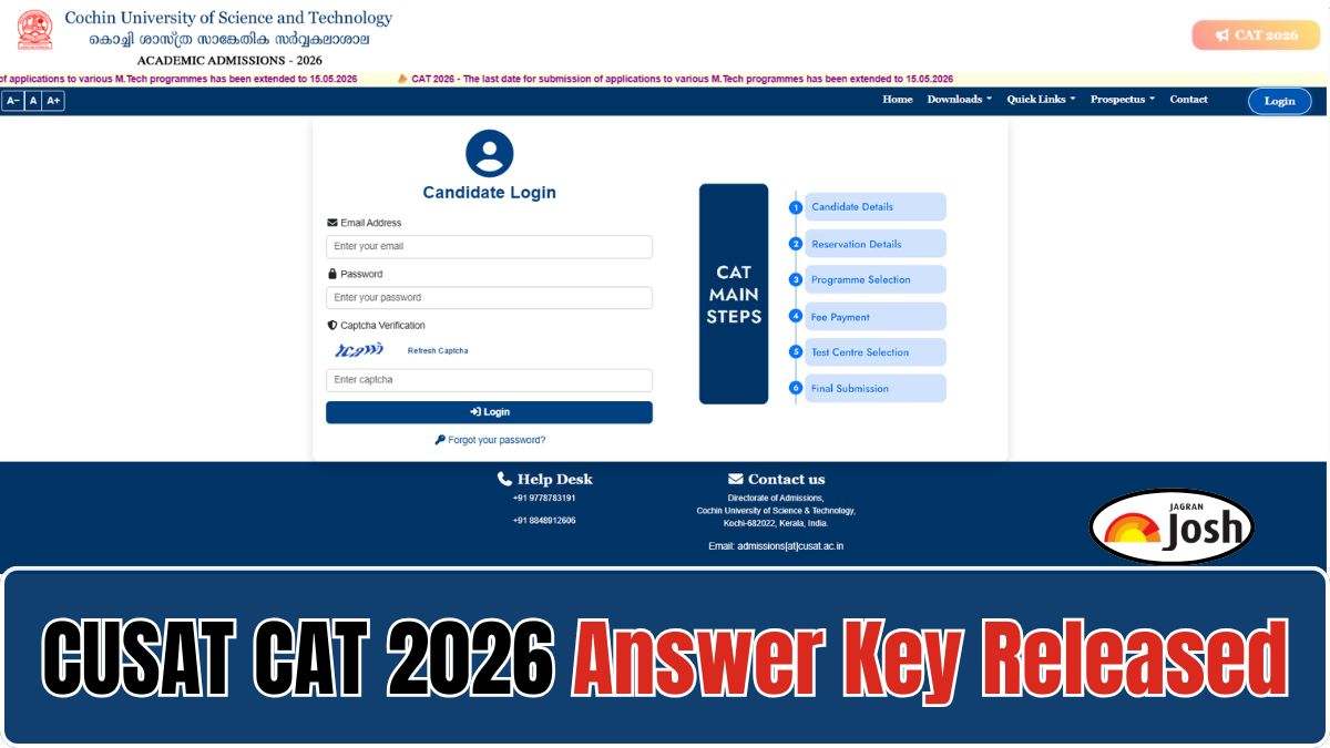 CUSAT CAT 2026 Provisional Answer Key Released: Check How to Download ...