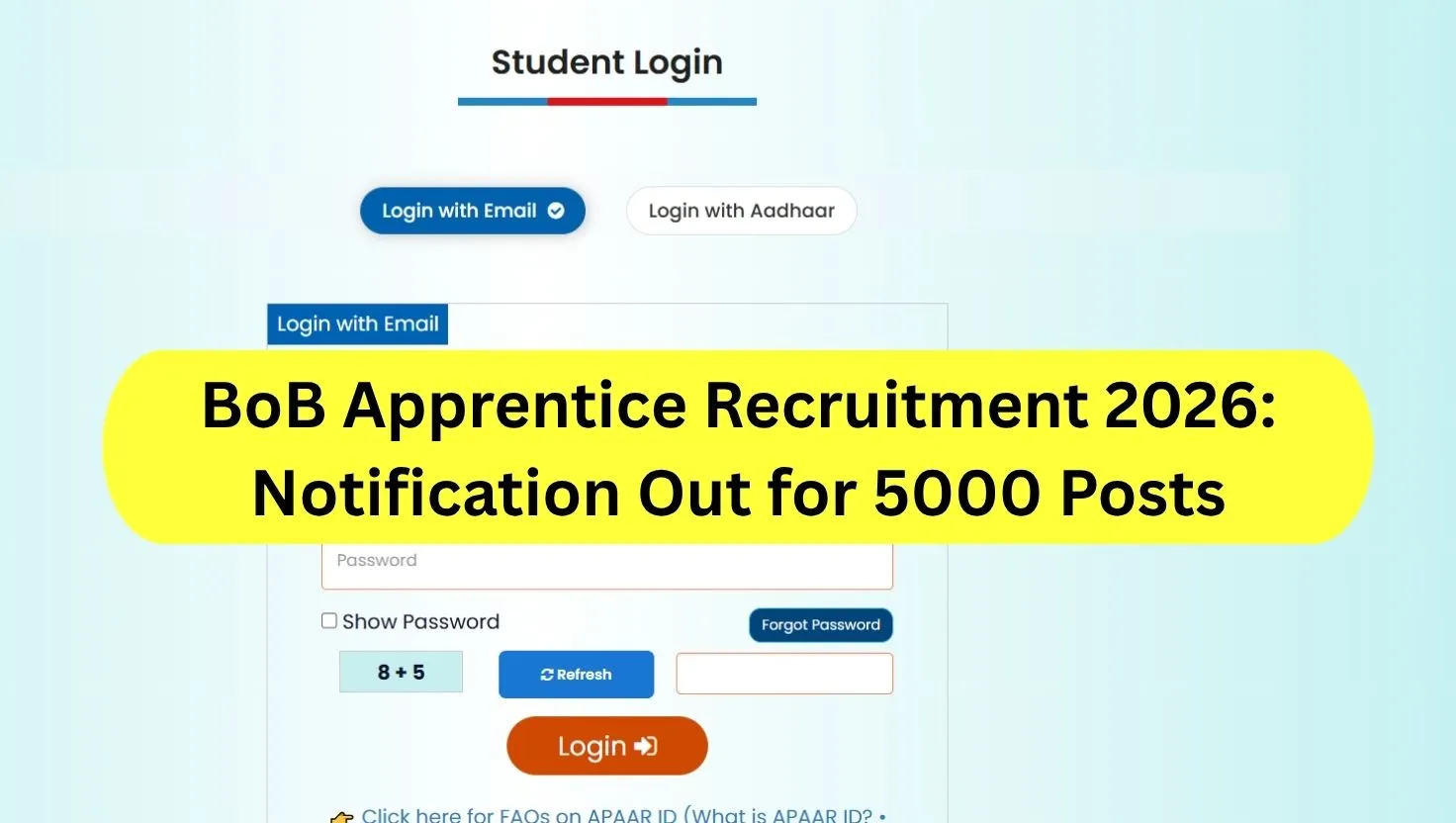 BoB Apprentice Recruitment 2026: Notification Out for 5000 Posts at ...