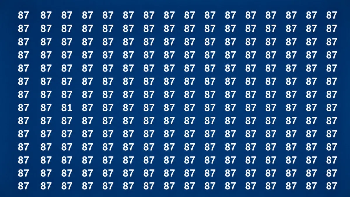 Optical Illusion: Can You Find the Hidden 81 Among the 87s?