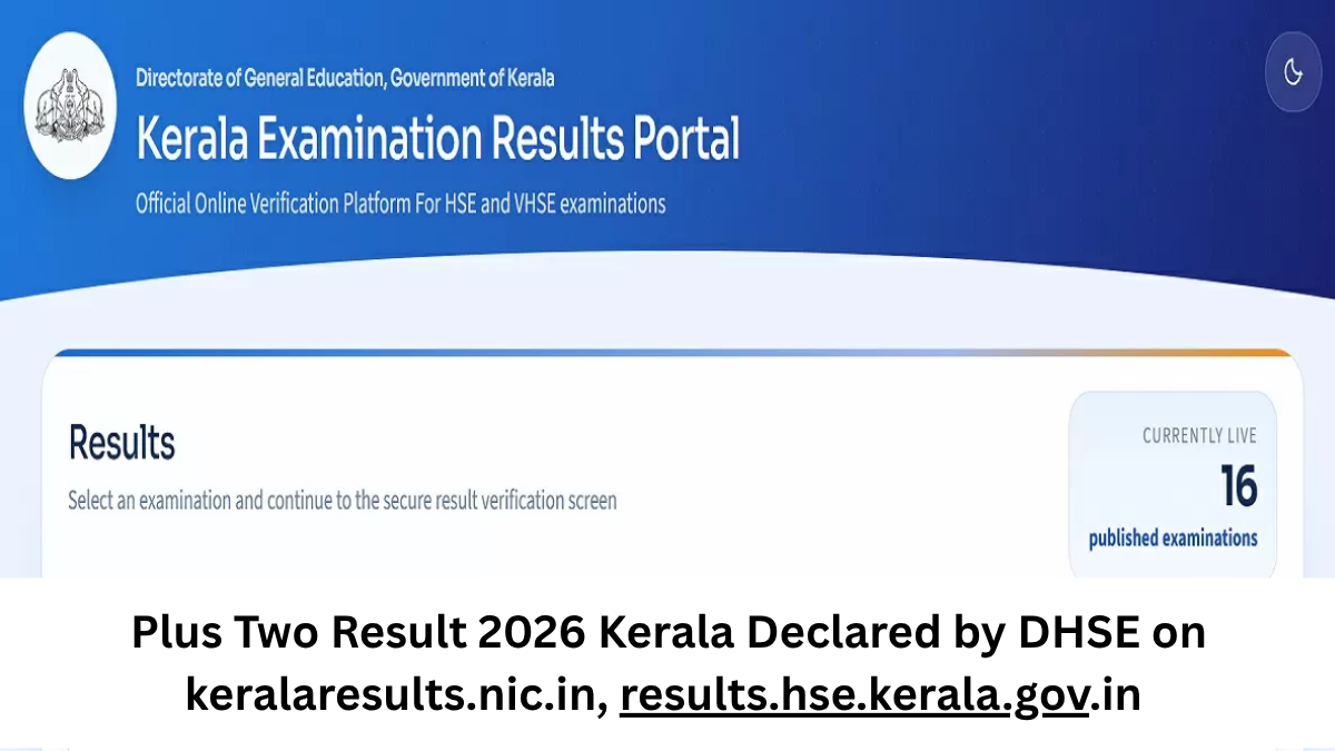 Plus Two Result 2026 Kerala: Download HSE Result at keralaresults.nic ...