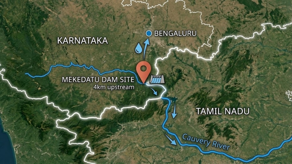Mekedatu Dam Situated On Which River ? Check Location, Map, Key Facts ...