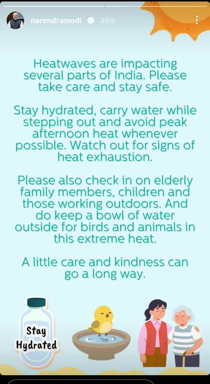 PM Modi Issues Heatwave Alert, Urges Citizens to Stay Hydrated and ...