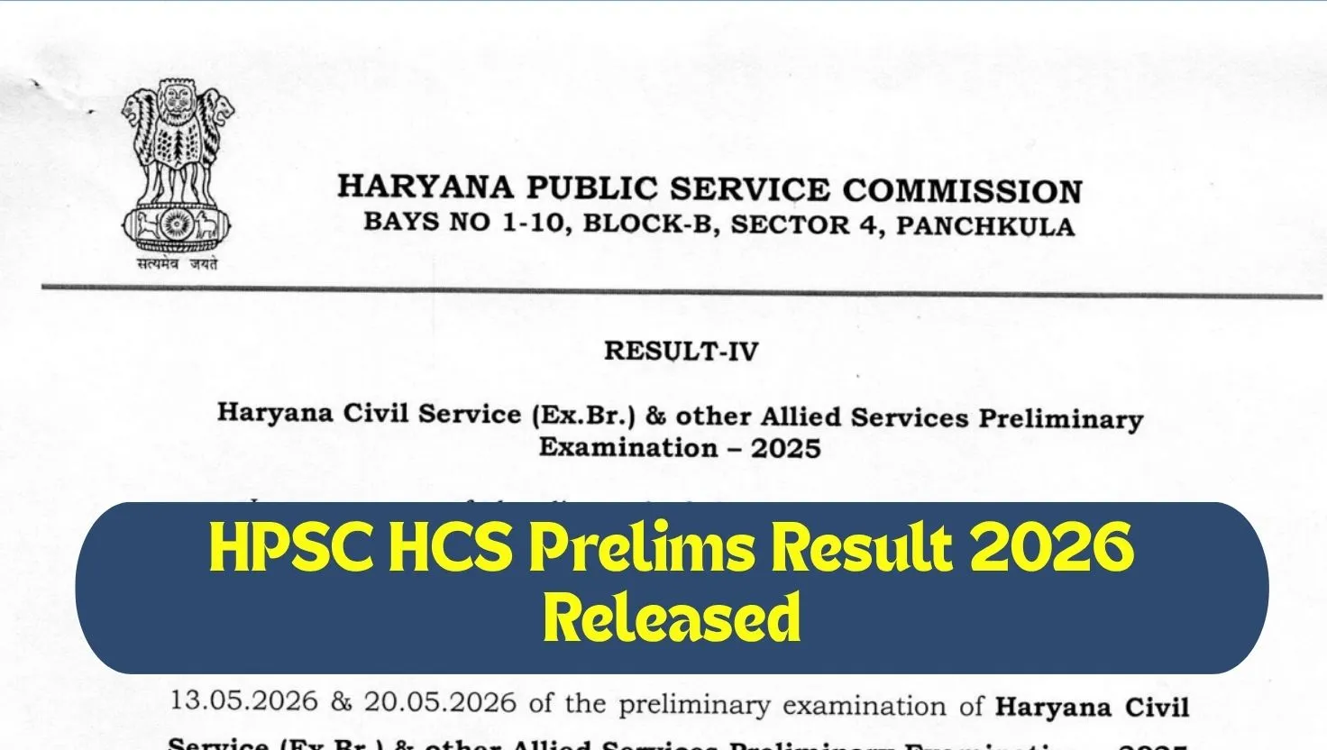 HPSC HCS Prelims Result 2026 Released at hpsc.gov.in: Check Revised ...
