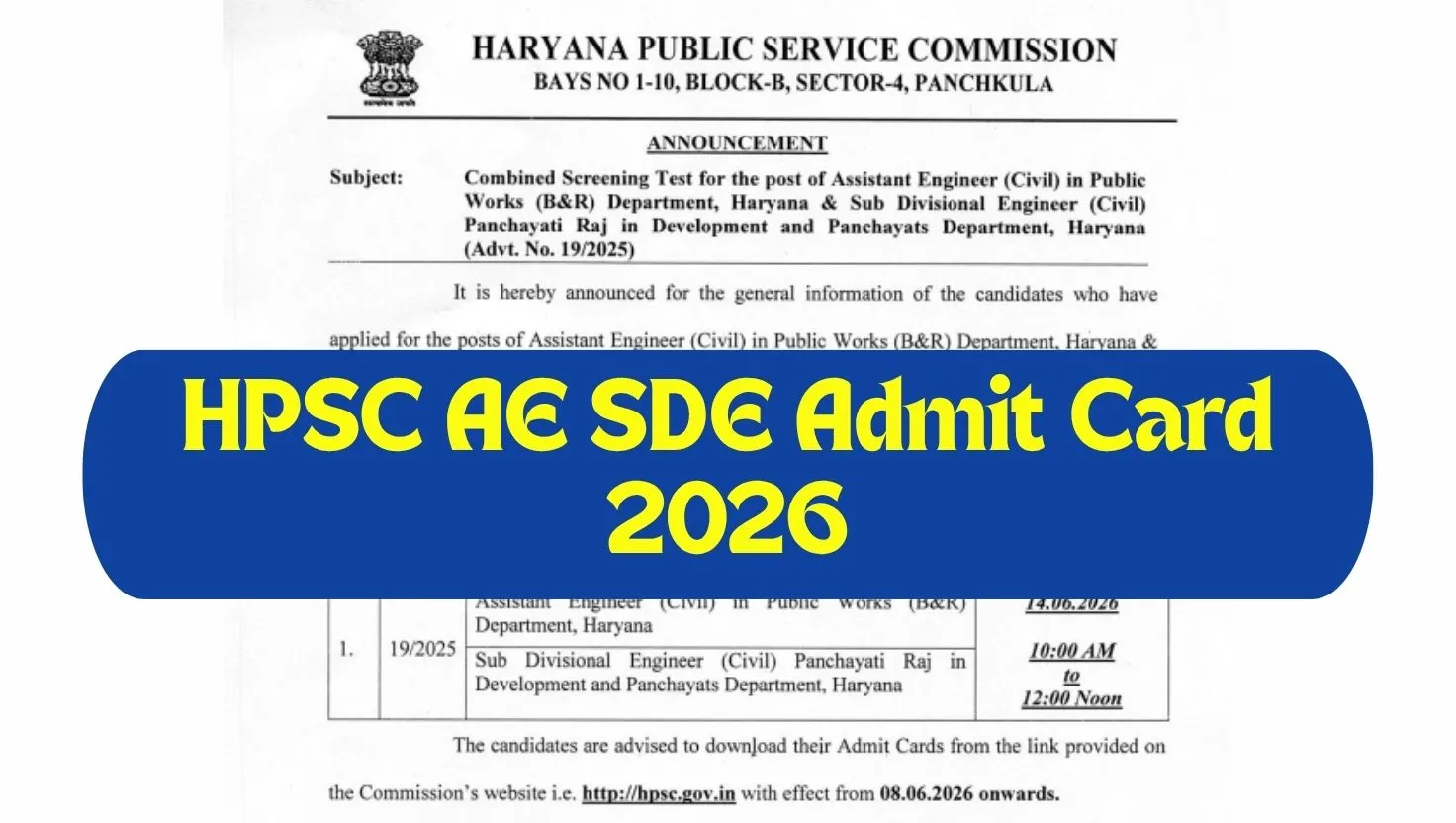 HPSC AE SDE Admit Card 2026: Check When & How to Download Hall Ticket PDF