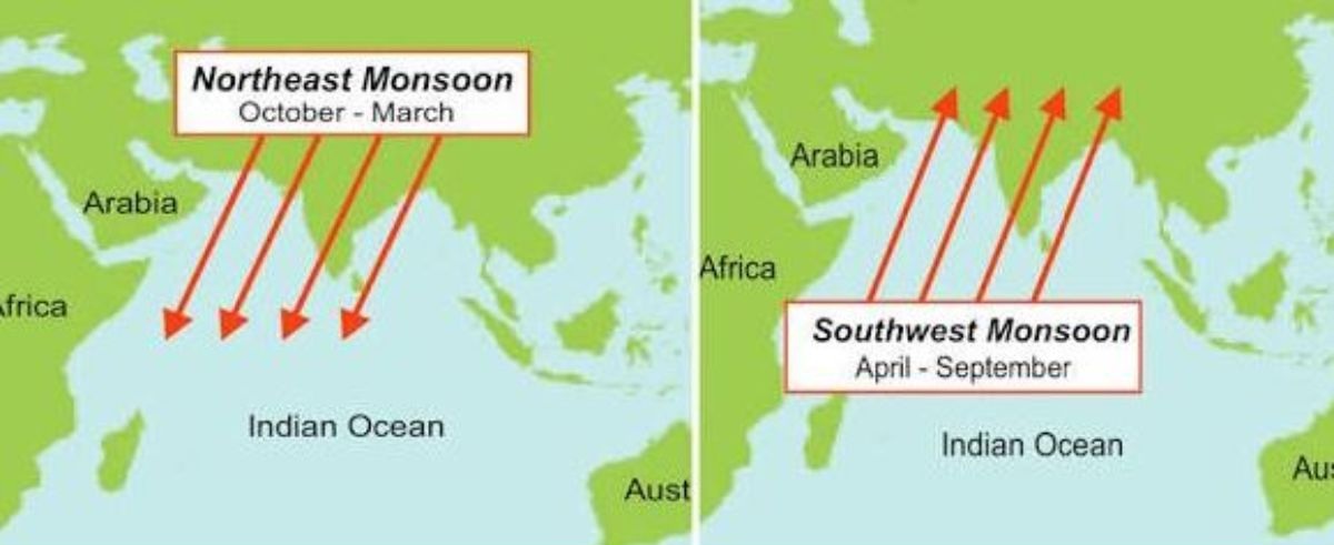 What are the two types of monsoons in India?