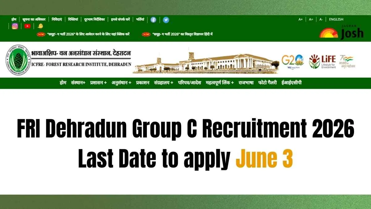 FRI Dehradun Group C Recruitment 2026: Last Date to apply for 91 Posts ...