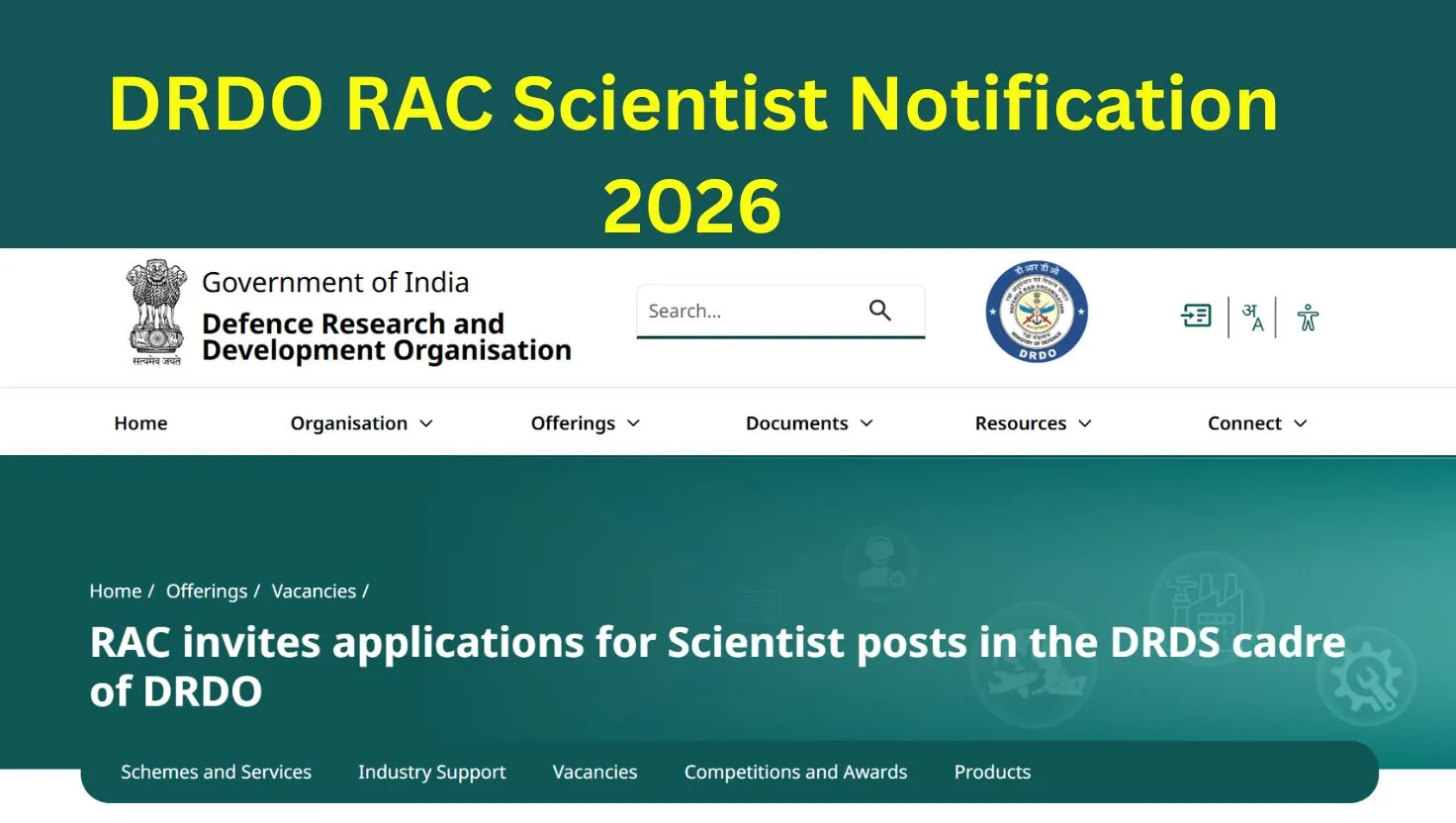 DRDO RAC Scientist Recruitment 2026: Download Notification & Apply ...