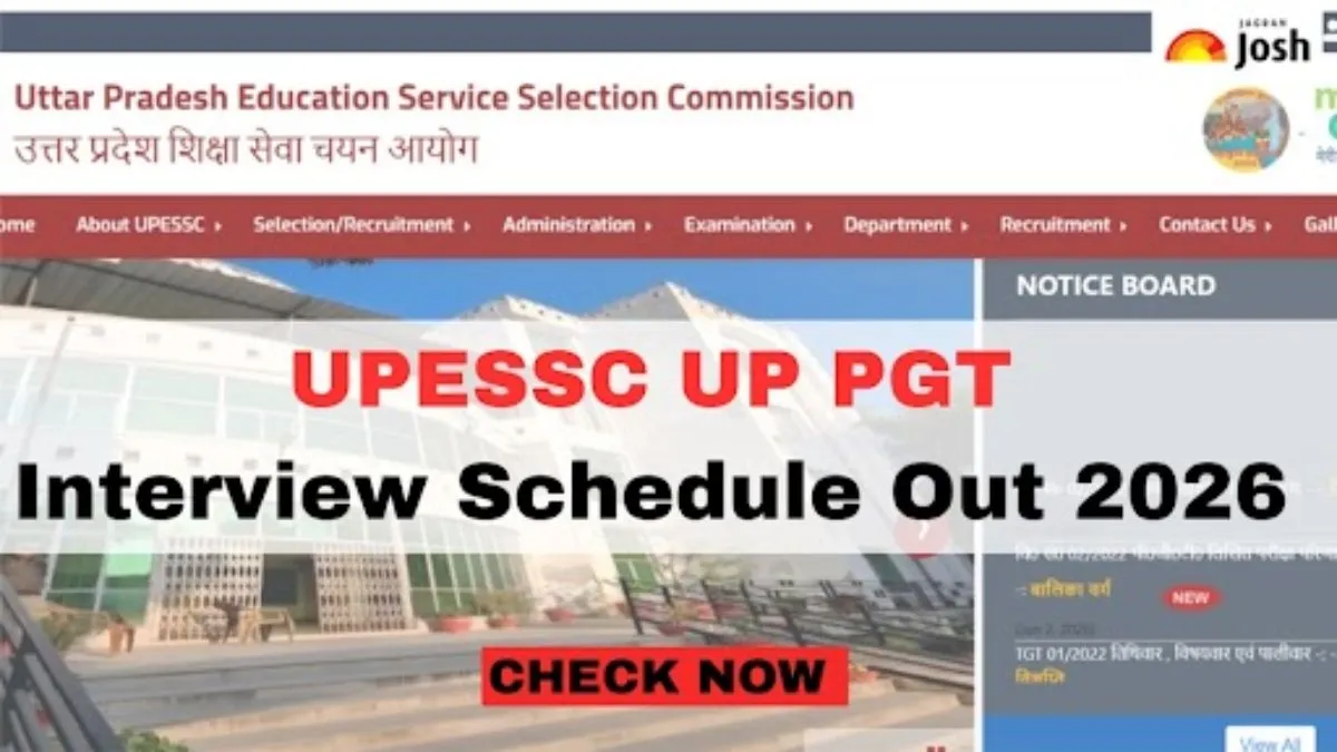 UP PGT Interview Schedule 2026 Out: Check Subject-wise Schedule ...