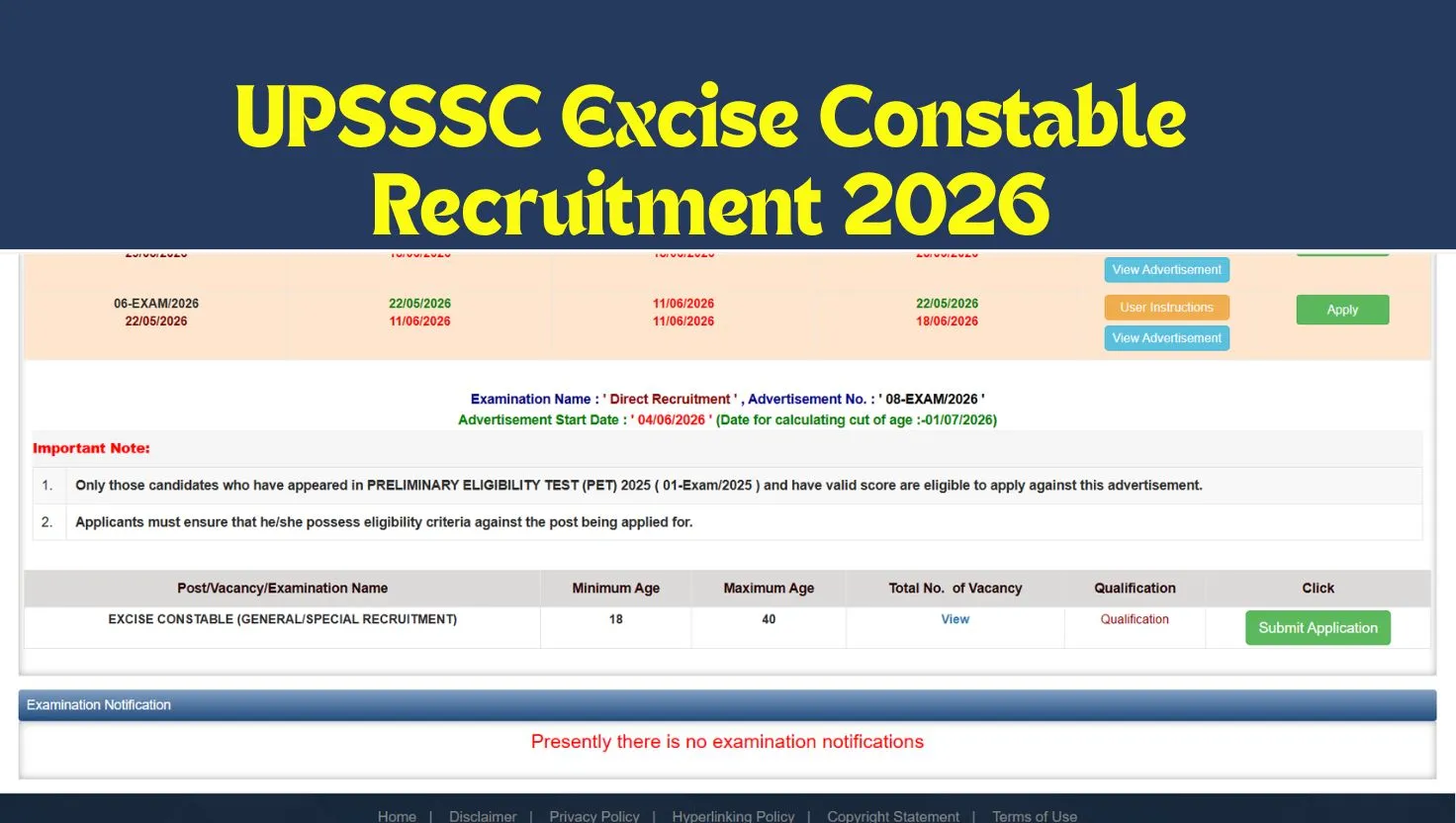 UPSSSC Excise Constable Recruitment 2026: Apply Online Begins for 722 ...