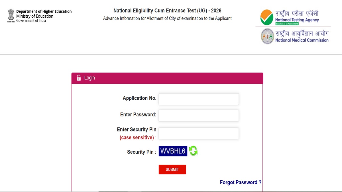 NEET UG 2026 Exam City Clip Released, Download PDF at neet.nta.nic.in ...