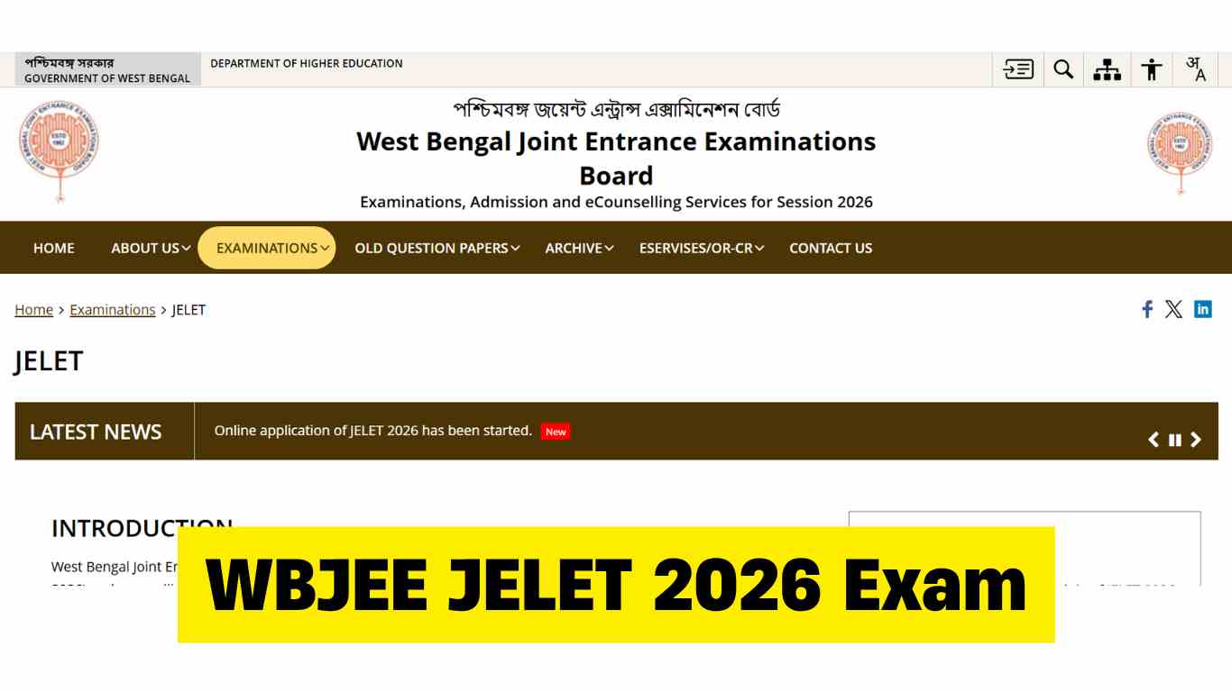 WBJEE JELET 2026 Exam Today: Check Schedule and Important Instructions ...
