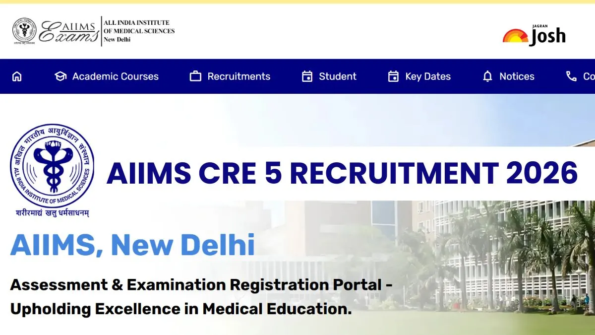AIIMS CRE 5 Recruitment 2026: Apply Online For 1484 Vacancies, Check ...