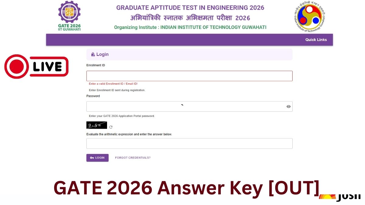 GATE 2026 Answer Key [OUT] LIVE: Response Sheet and Provisional Answer ...