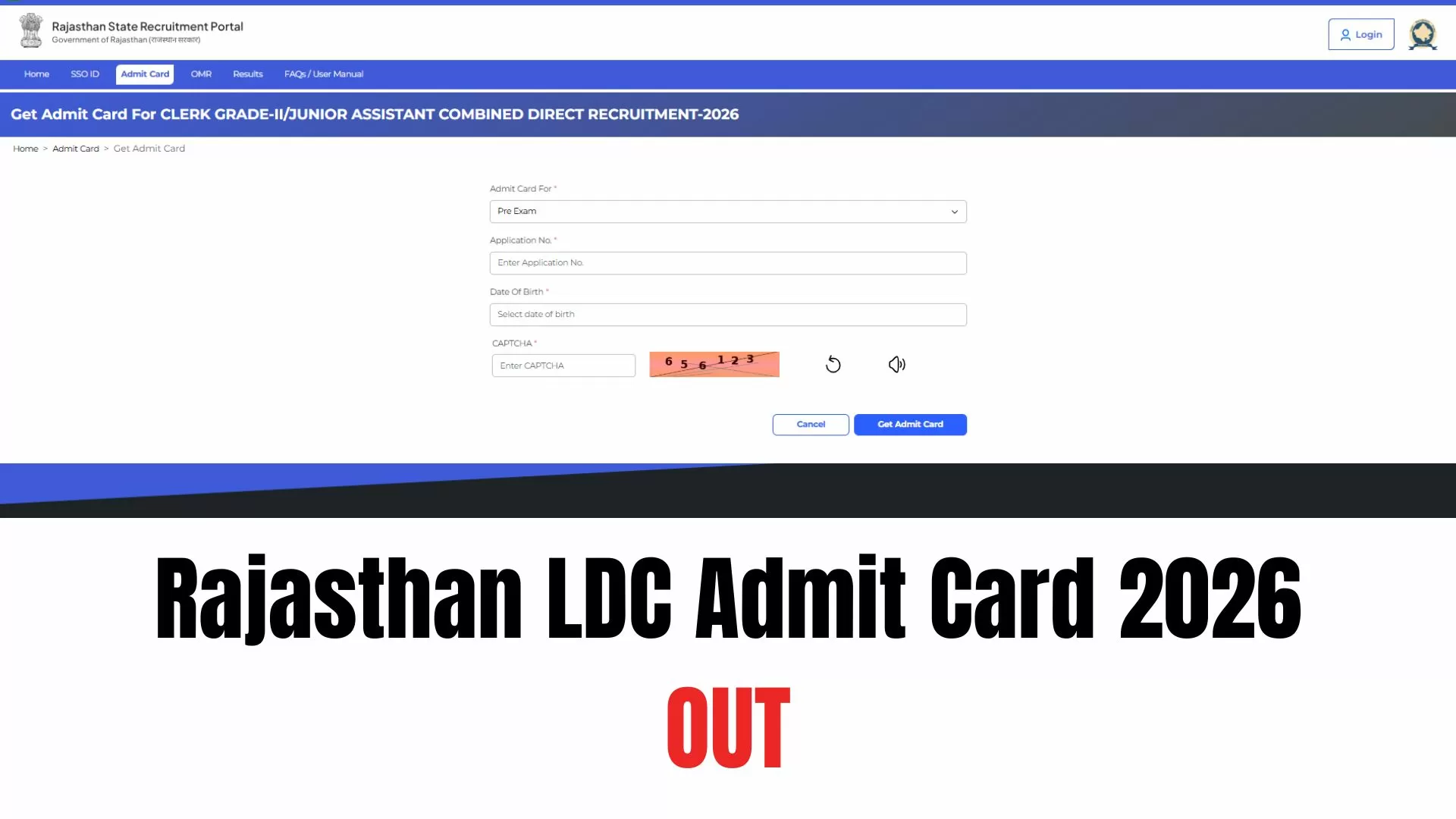 [OUT] Rajasthan LDC Admit Card 2026: राजस्थान एलडीसी एडमिट कार्ड ...