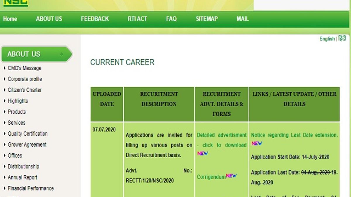 NSCL Recruitment 2020: Apply Online for 220 Management Trainee, Sr ...