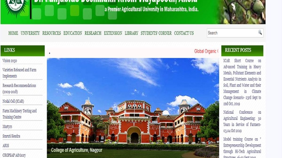 Dr Panjabrao Deshmukh Krishi Vidyapeeth Akola PDKV Recruitment 2019 for ...